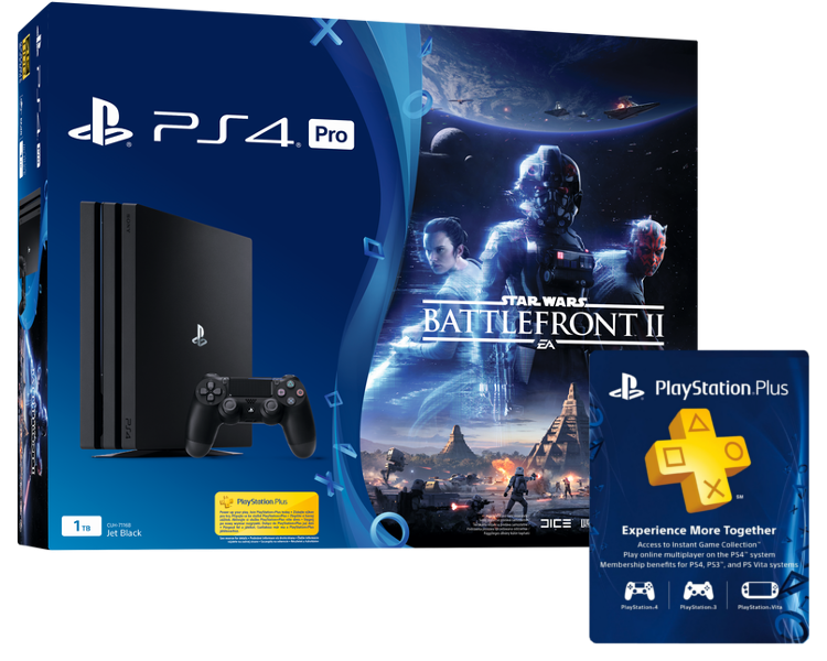 Konsola PS4 Pro 1TB + Gra Star Wars Battlefront II + Playstation Plus ...